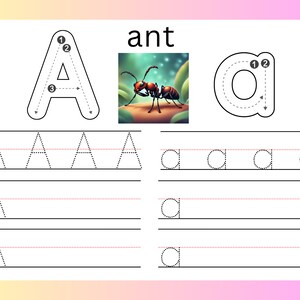 English Alphabet Tracing With Beautiful Visuals and Vocabulary. 26 ...