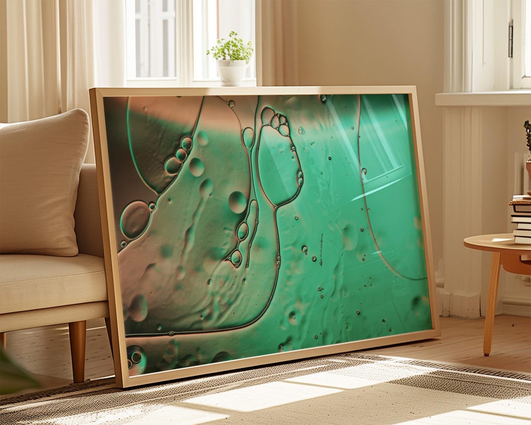 Minimal Art Download, Gentle Ripple Form in Aqua Glass and Light - Etsy
