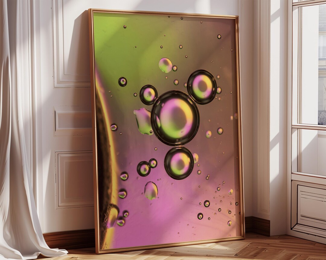 Downloadable Joy Wall Decor, Digital Print With Colorful Bubbles and ...
