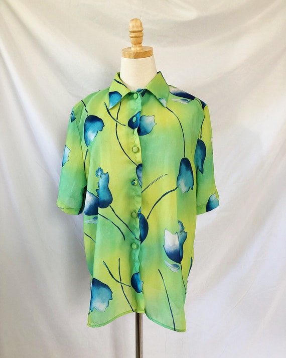 90’s “Hot Stuff” Neon Button Up - Gem