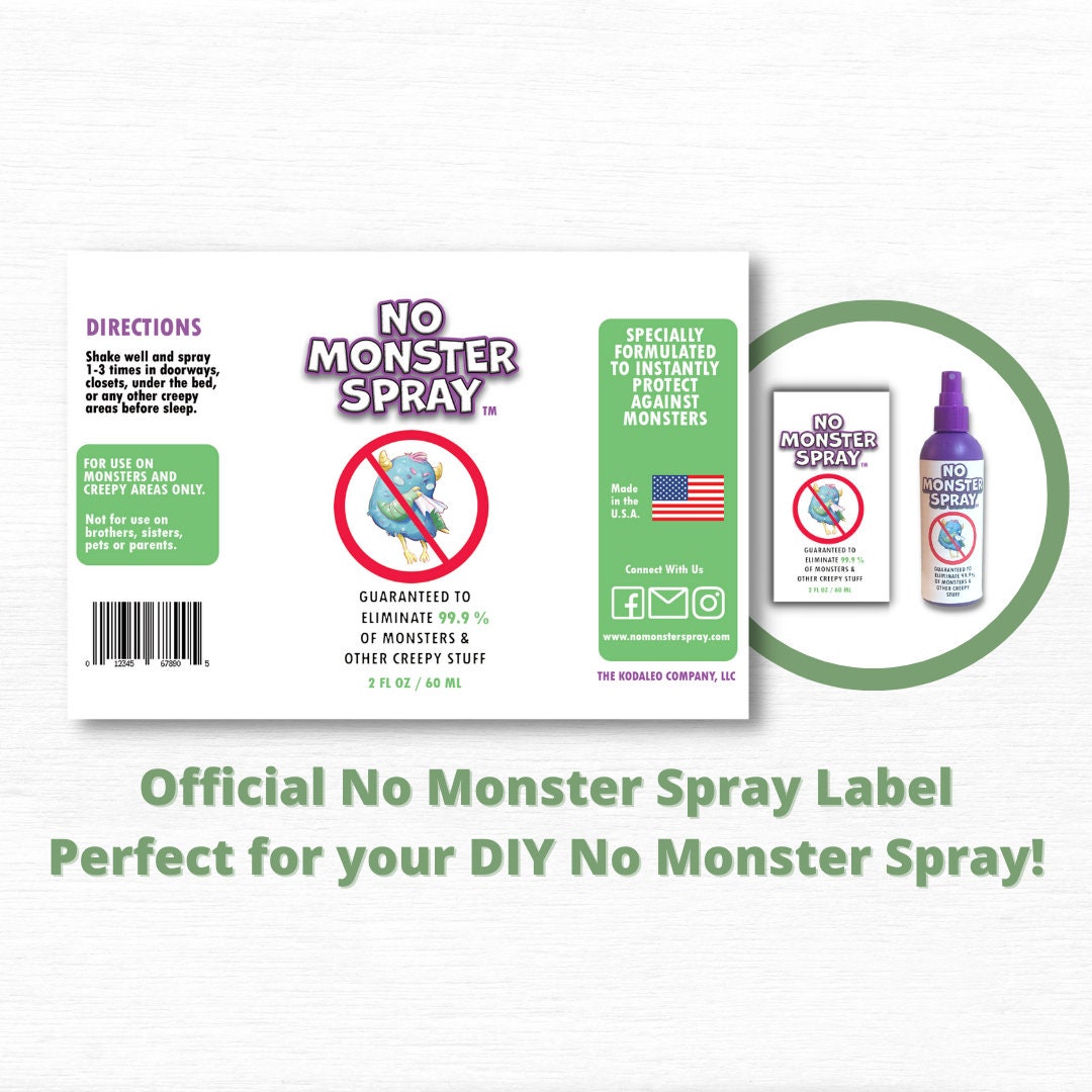 Monster Spray Label Monster Spray Stay Away Monster Spray - Etsy
