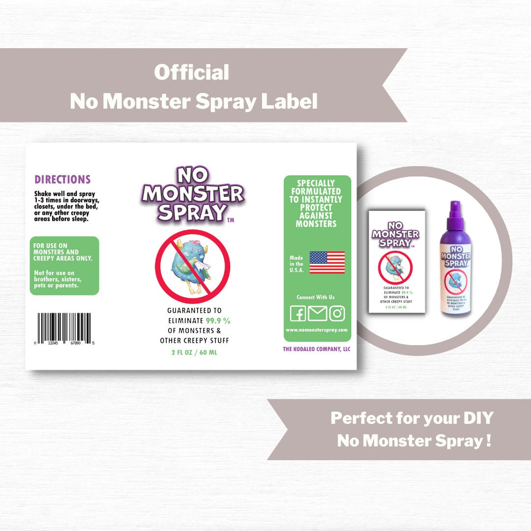 Monster Spray Label | Monster Spray | Stay Away Monster Spray | Monster ...