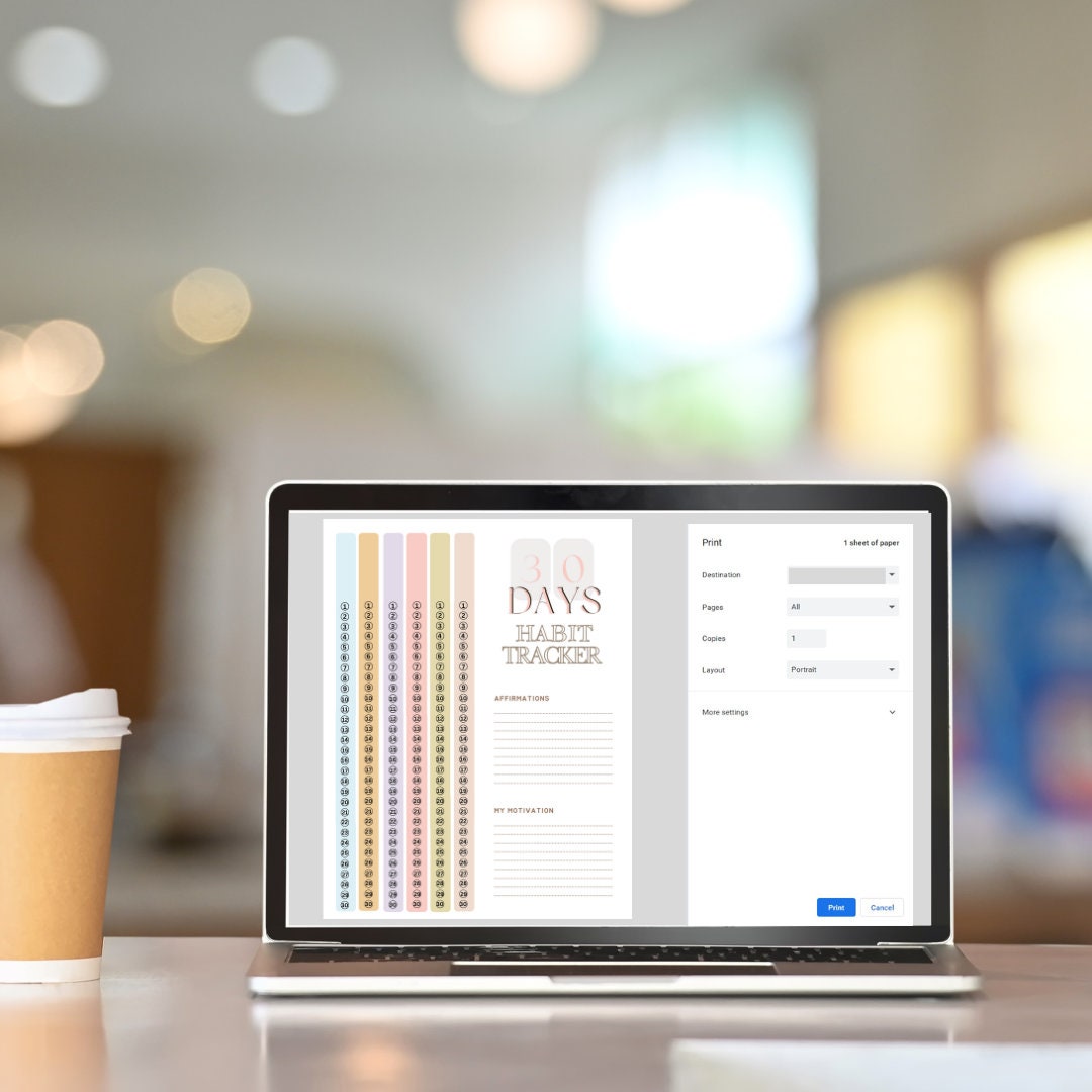 Habit Tracker, 30 Day Challenge Tracker, Wellness Tracker, Simple Habit ...