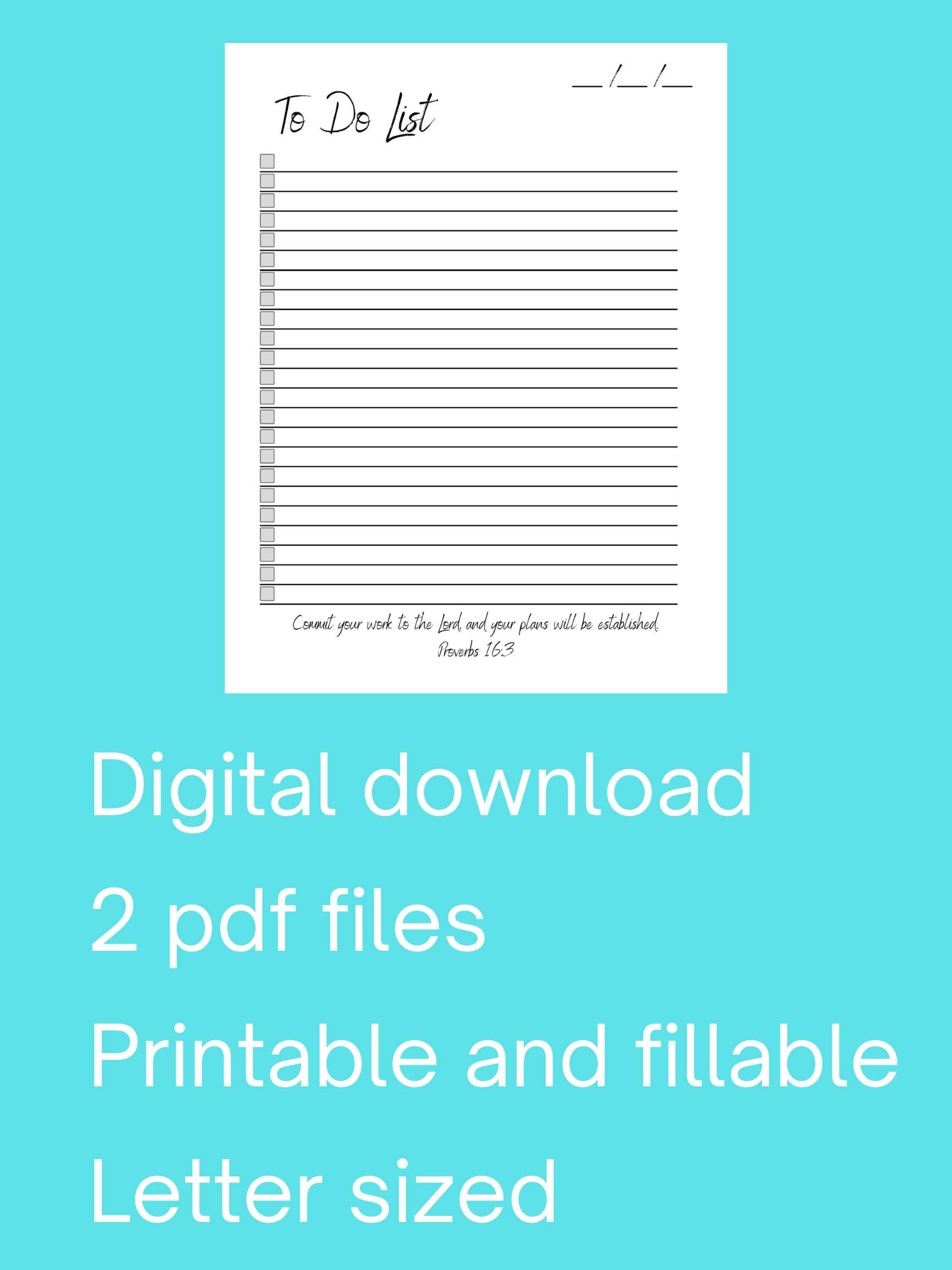 Inspirational Printable To-do List - Etsy