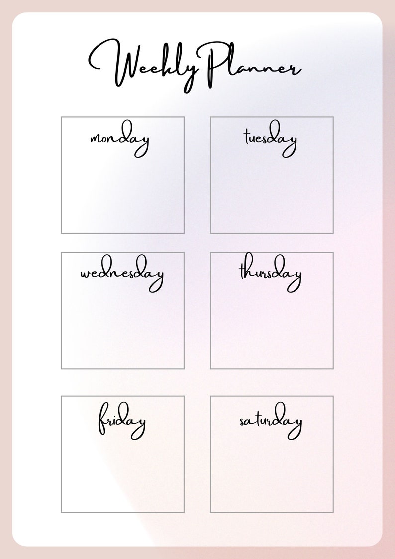 Minimalist Daily and Weekly Planner - Etsy
