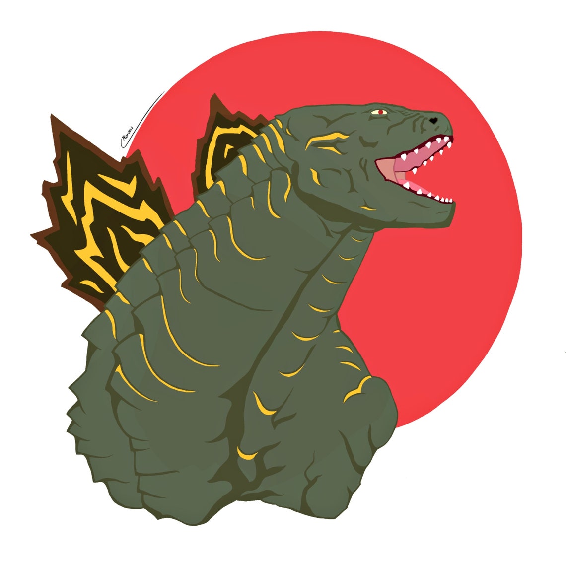 Godzilla Decal - Etsy