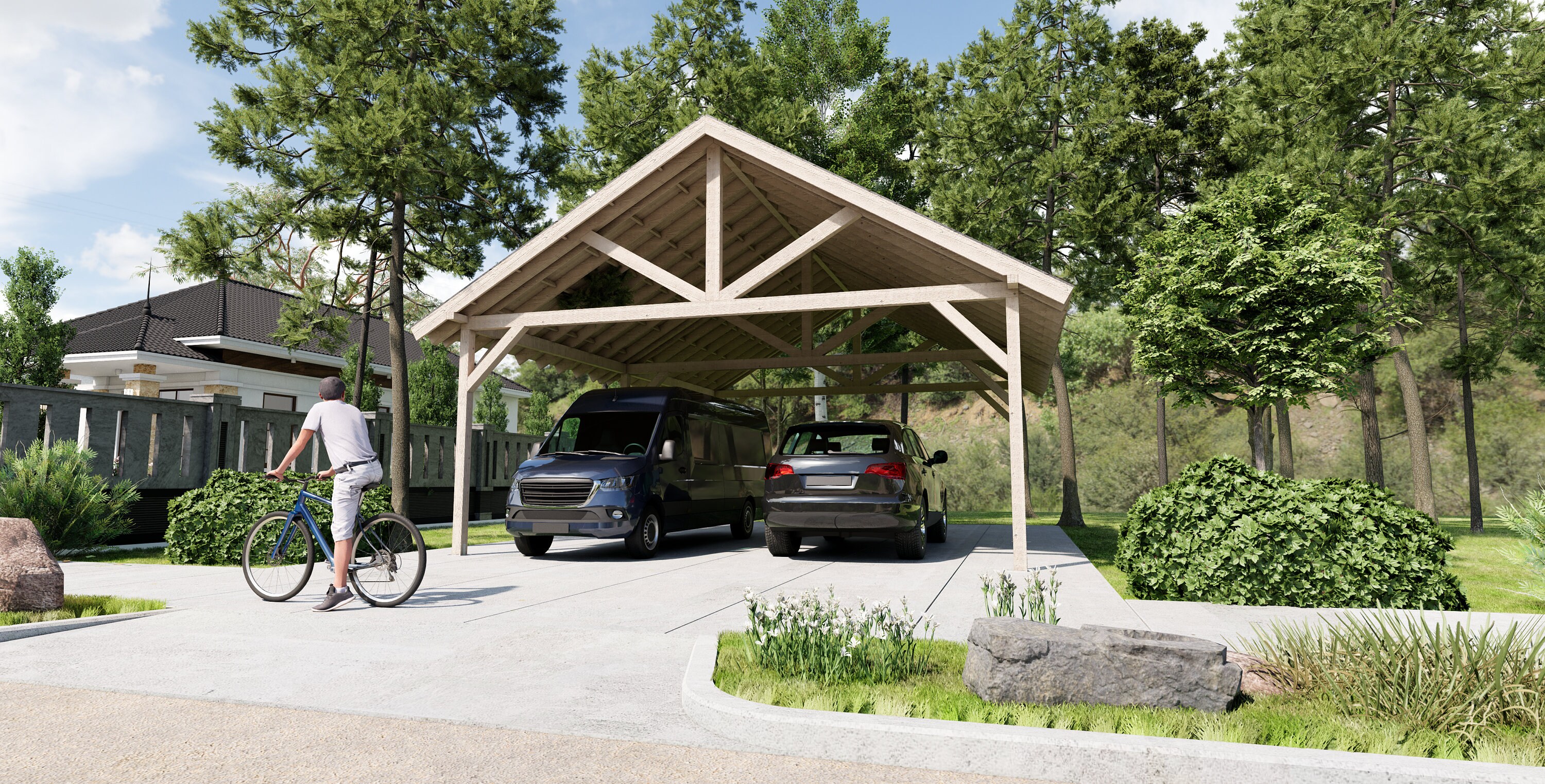 Wooden Gable Carport Plan 24x32 Ft - DIY Project With Animation - Etsy