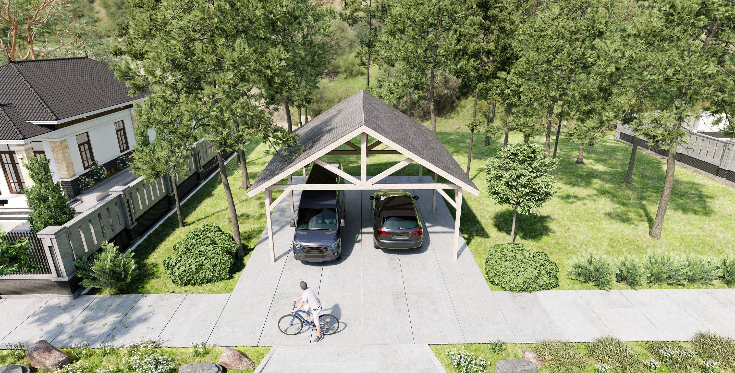 Wooden Gable Carport Plan 24x32 Ft - DIY Project With Animation - Etsy