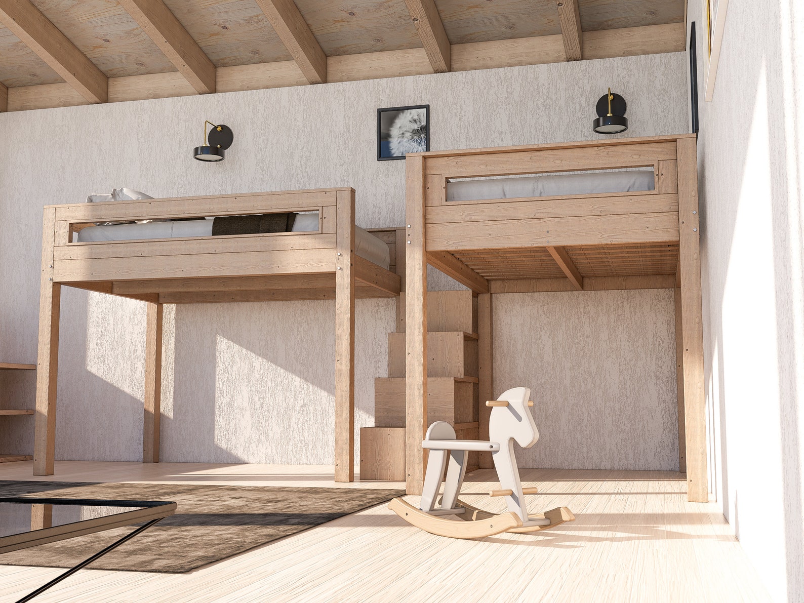 Space-saving Twin Bunk Bed With Built-in Stair Storage - DIY ...