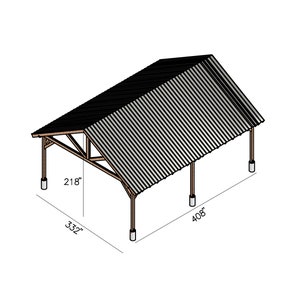 Wooden Gable Carport Plan 24x32 Ft - DIY Project With Animation - Etsy