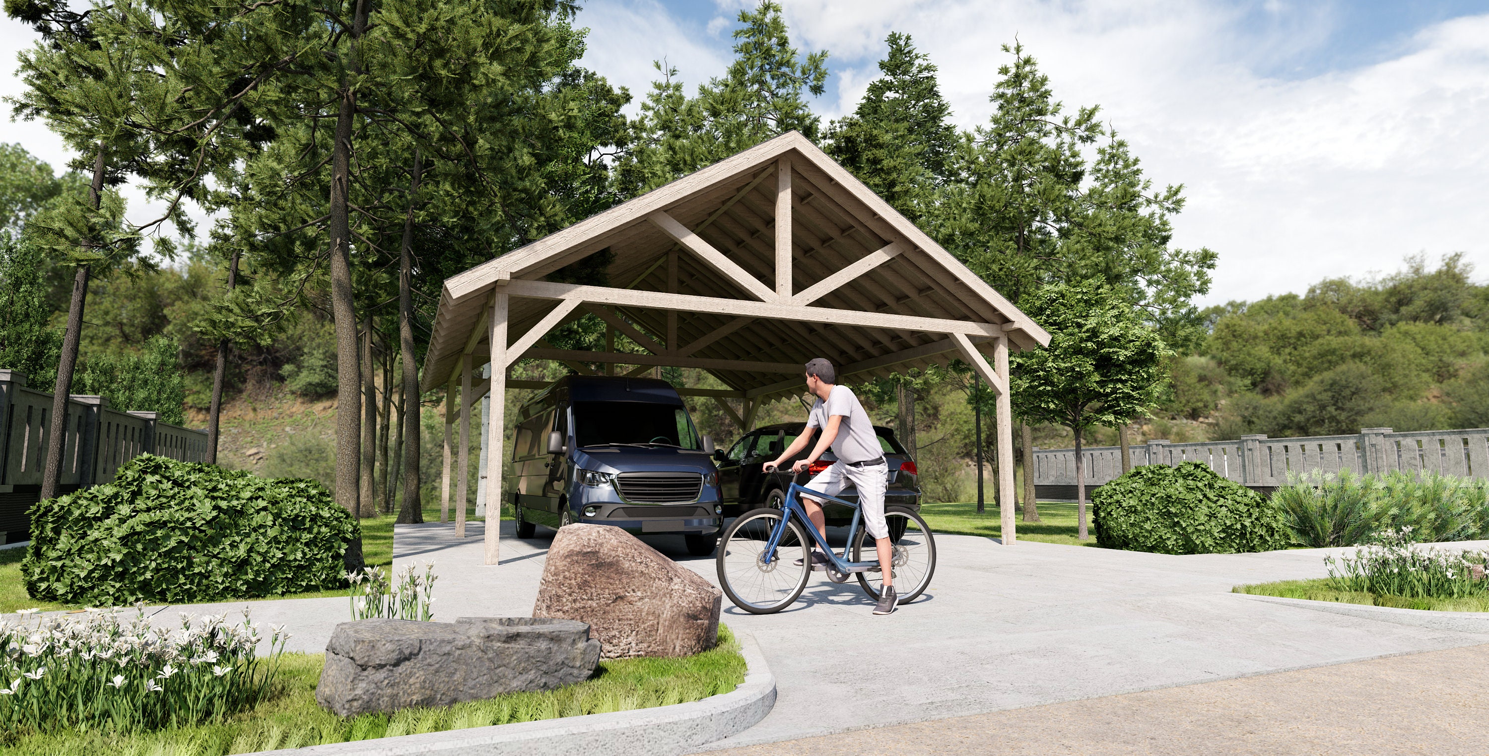 Wooden Gable Carport Plan 24x32 Ft - DIY Project With Animation - Etsy