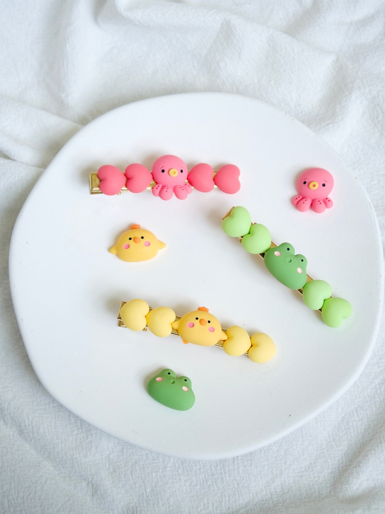 Handmade Resin Alligator Hair Clip - Cute Cartoon Animal Barrette ...