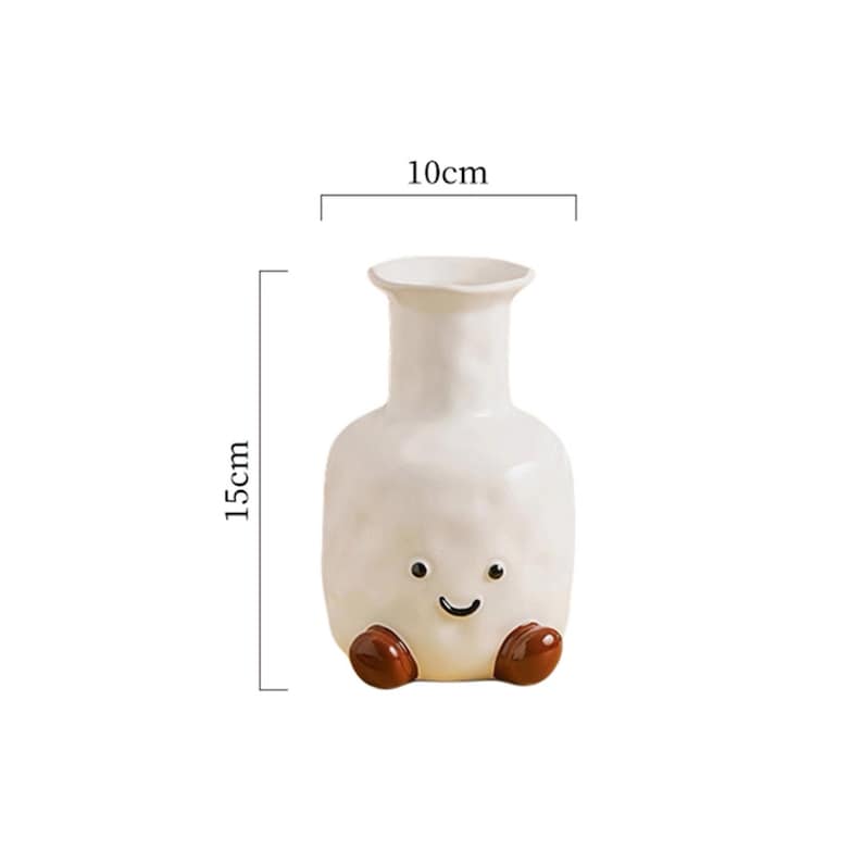 Smiling Face Ceramic Vase, Cute Home Decor & Table Centerpiece, Happy ...