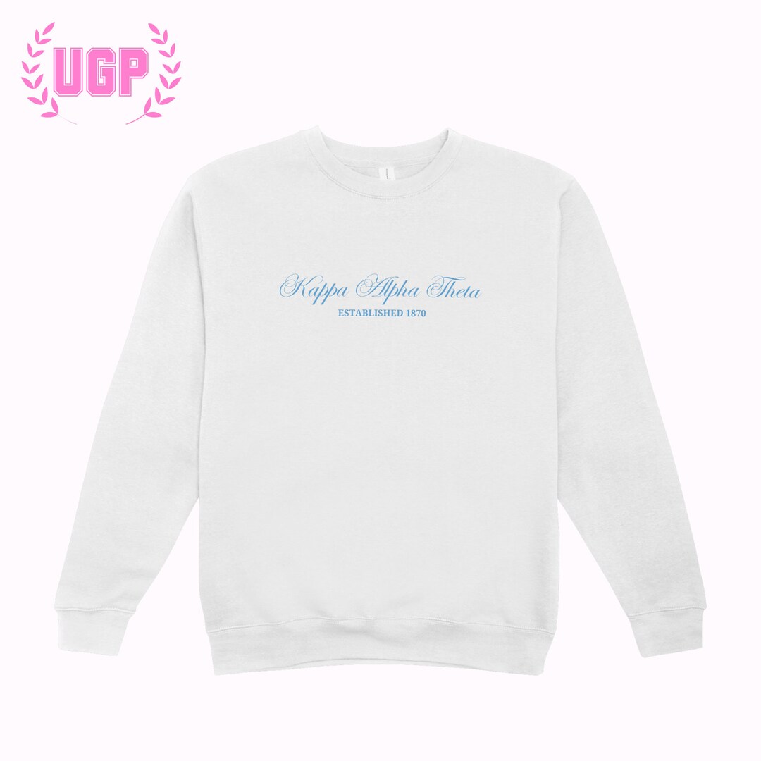 Kappa Alpha Theta Cursive Trendy Crewneck Sweatshirt - Etsy