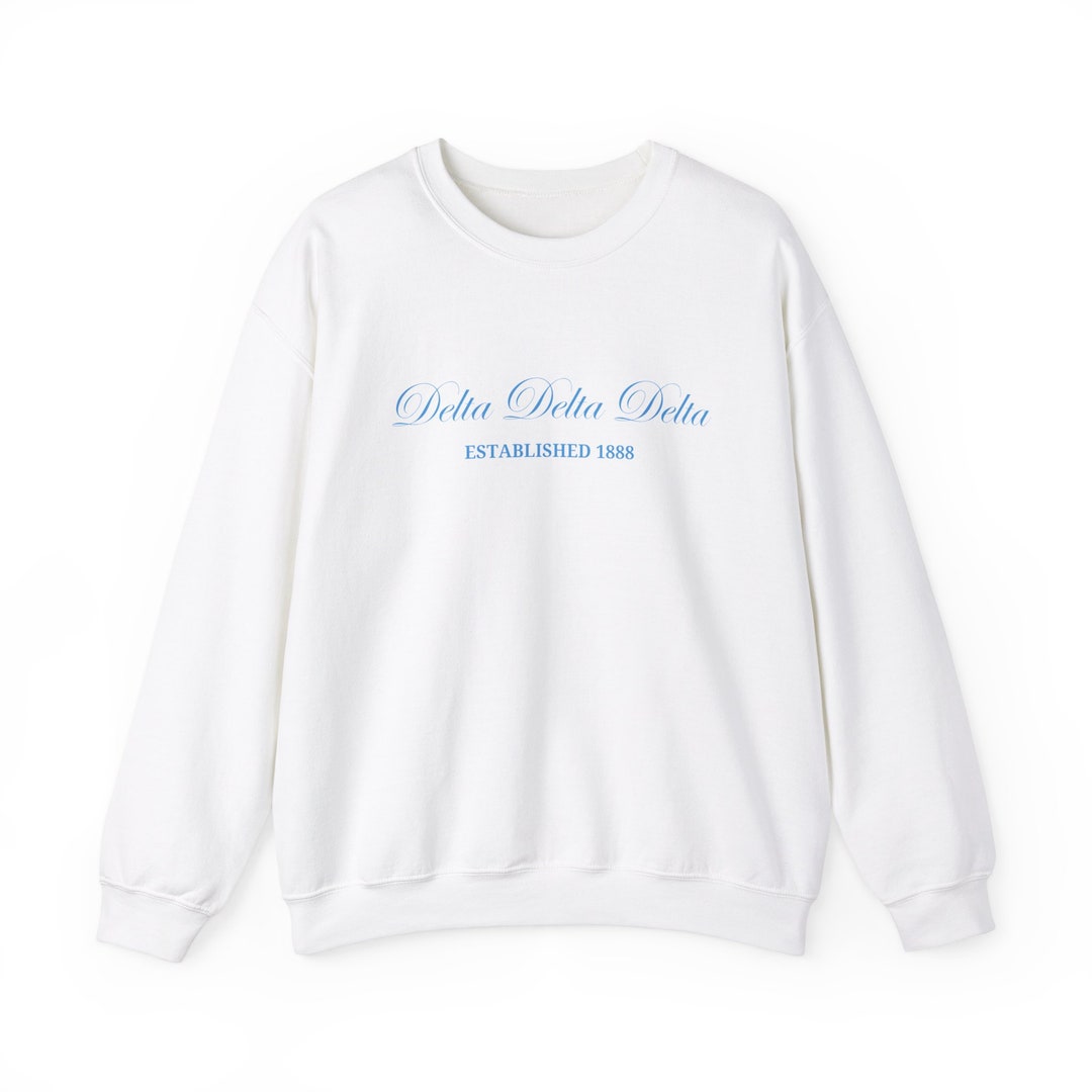 Delta Delta Delta Cursive Trendy Crewneck Sweatshirt - Etsy