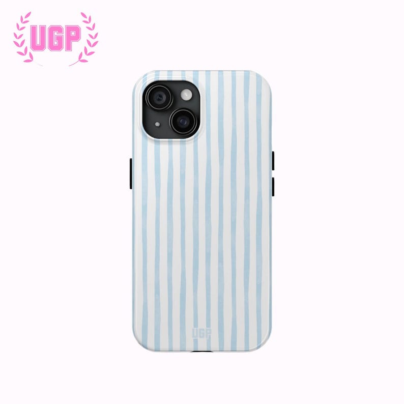 Blue and White Stripes, Coastal, Coquette Phone Case - Etsy