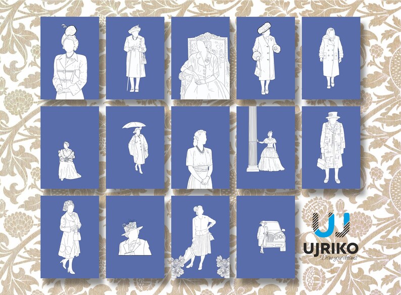 14 Printable Queen Elizabeth Posters Wedgwood Blue and White - Etsy