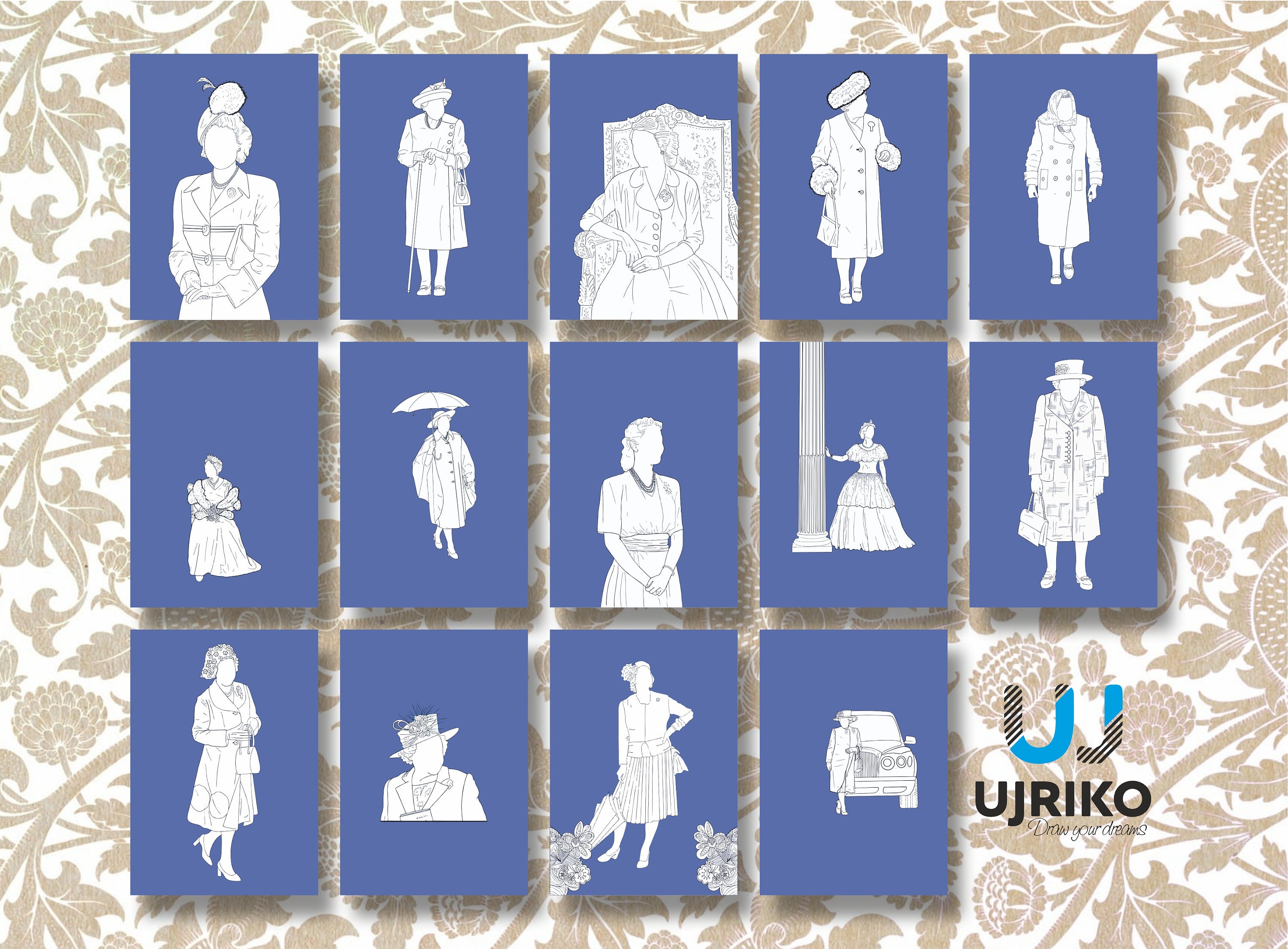 14 Printable Queen Elizabeth Posters Wedgwood Blue and White - Etsy