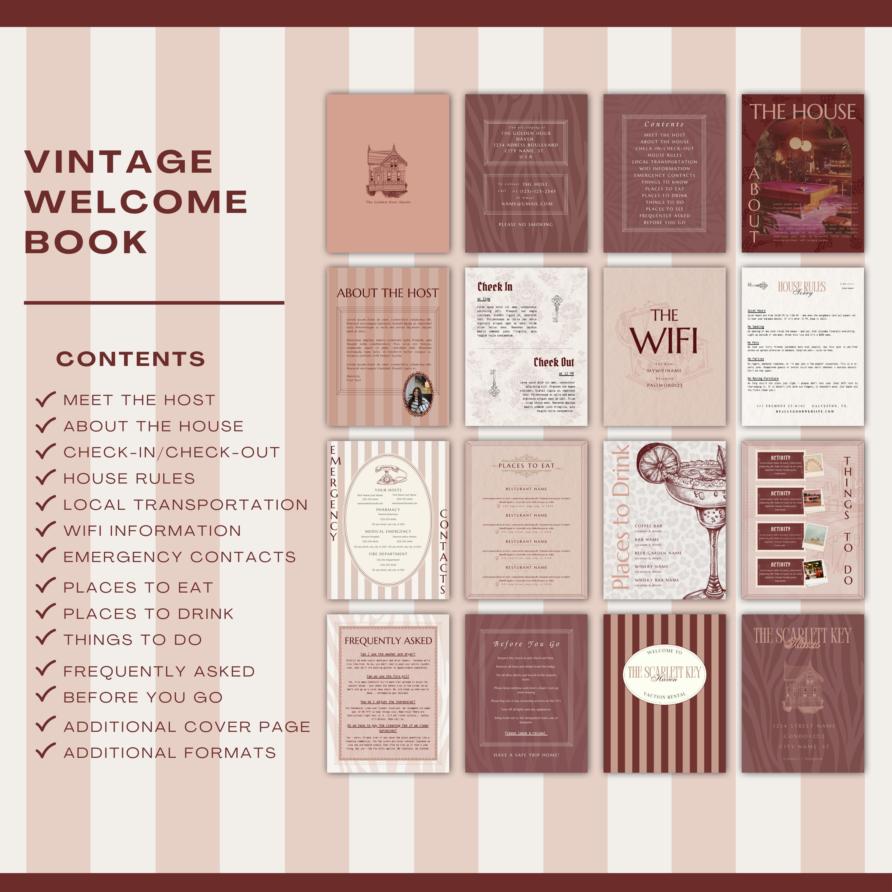 Vintage Airbnb Welcome Book Template: Retro Guest Guide Canva Design ...