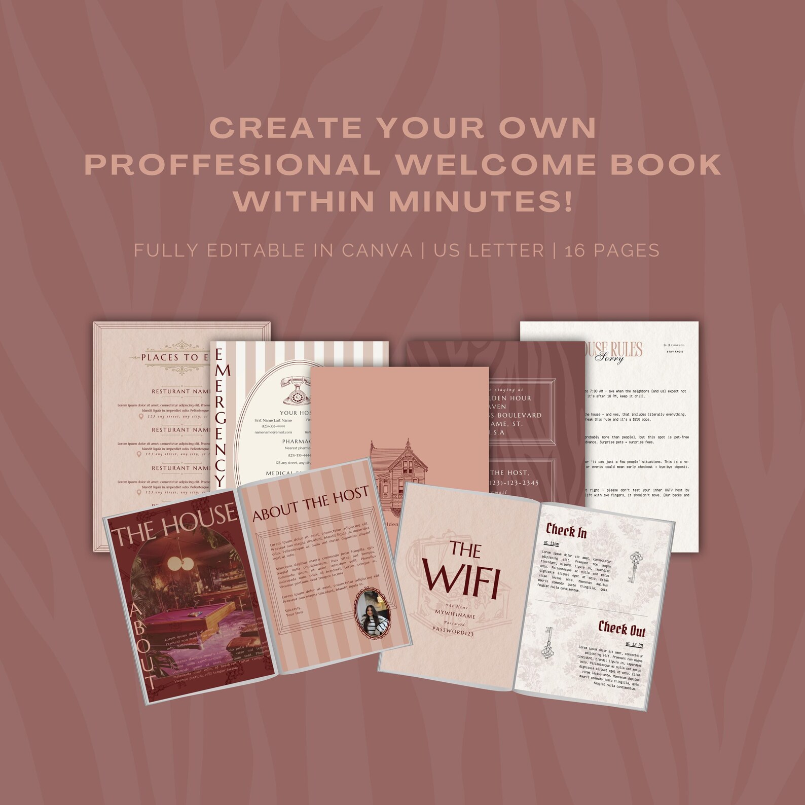 Vintage Airbnb Welcome Book Template: Retro Guest Guide Canva Design ...