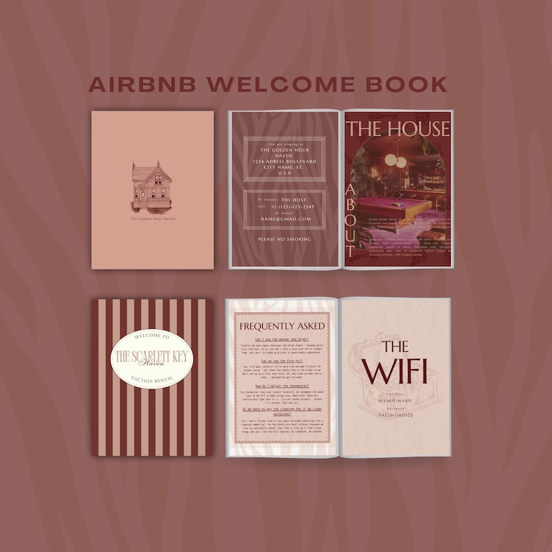 Vintage Airbnb Welcome Book Template: Retro Guest Guide Canva Design ...