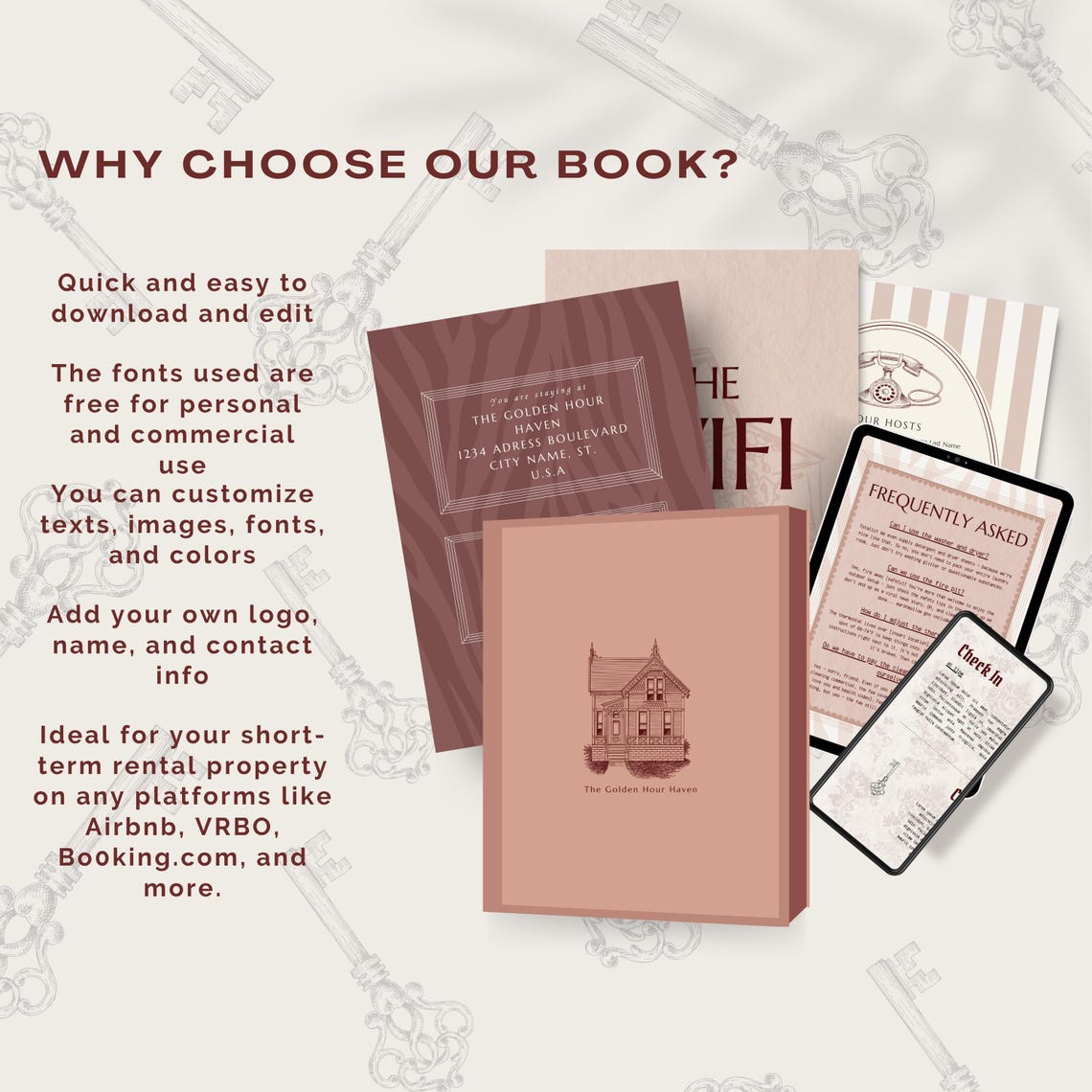Vintage Airbnb Welcome Book Template: Retro Guest Guide Canva Design ...