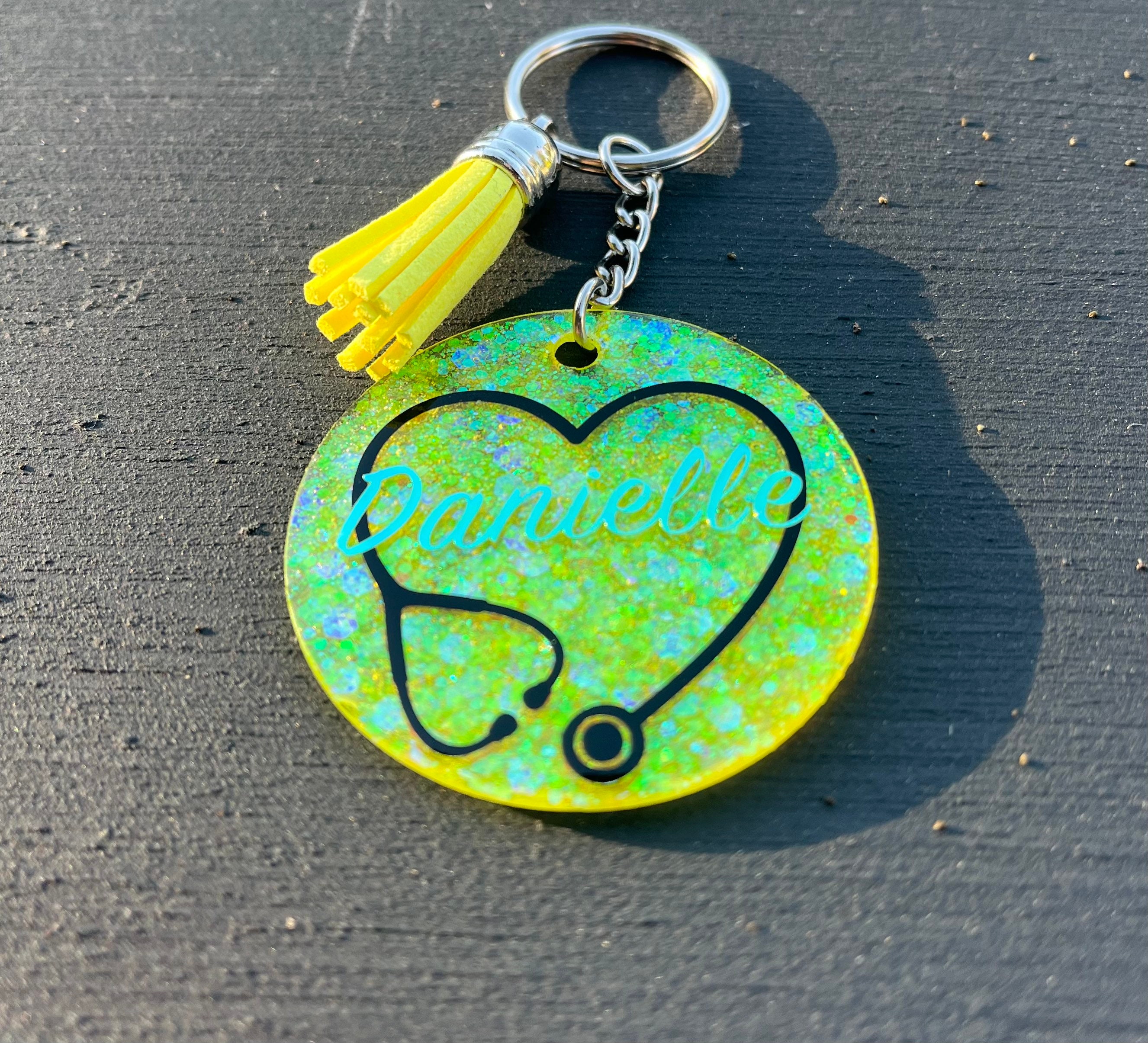 Personalized Nurse Keychains L Nurse Gift L Glitter Keychain L Name ...