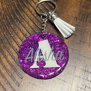 Glitter Keychains L Personalized Keychains L Backpack Keychain L ...