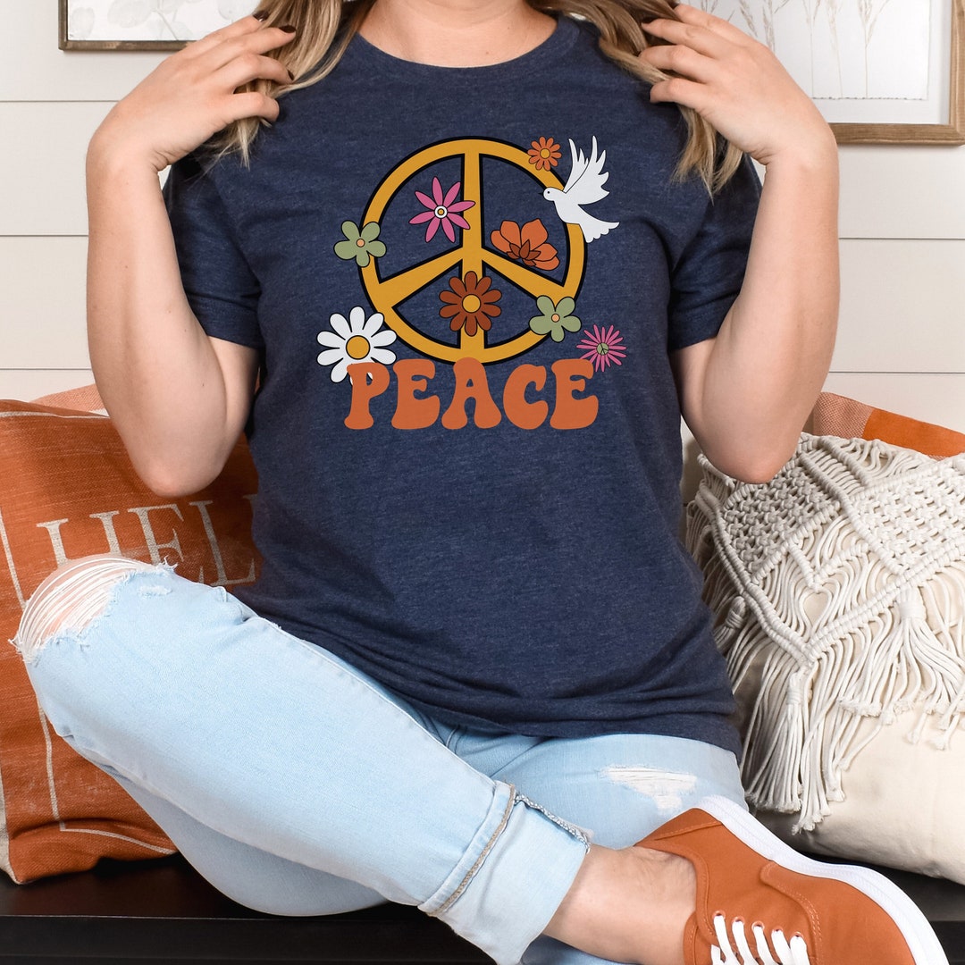 Retro Peace Shirt, Retro Peace Sign Shirt, Peace Sign Shirt, Peace ...