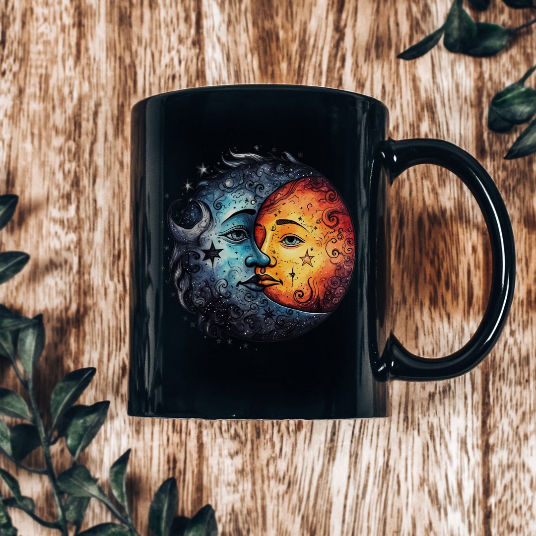 Sun Moon Celestial Mug, Sun and Moon Mug, Celestial Mug, Moon and Sun ...