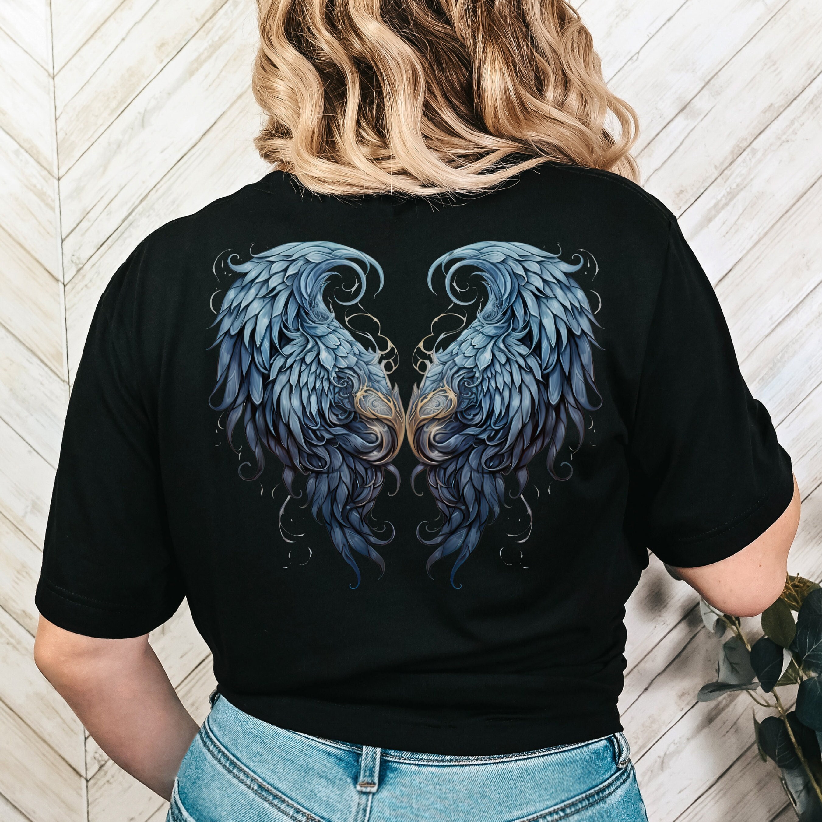 Beautiful Angel Wings Shirt, Blue Angel Wings Shirt, Blue Fairy Wings ...