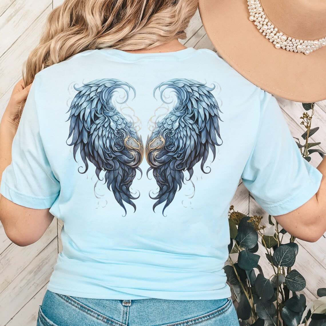 Beautiful Angel Wings Shirt Blue Angel Wings Shirt Blue - Etsy