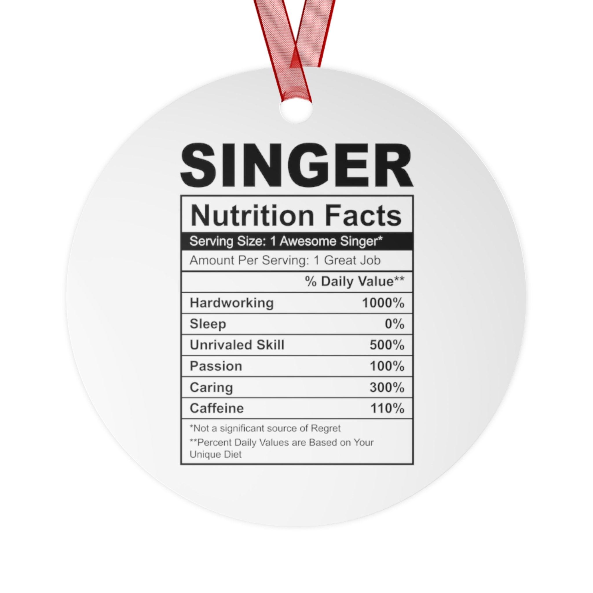 Ornament for Singer, Gift for Singer, Singer Nutrition Facts, Singer ...
