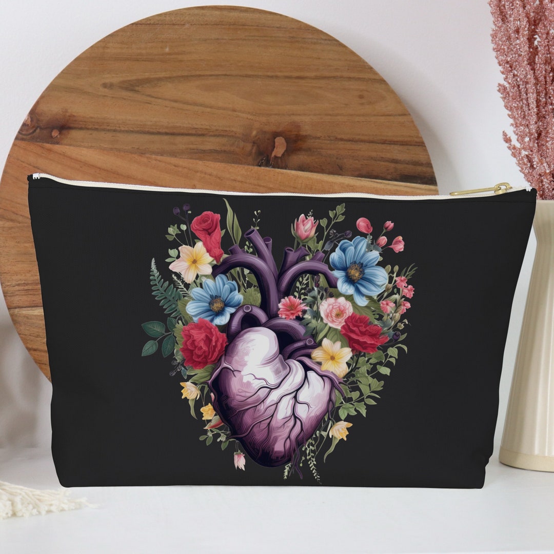 Anatomical Heart Zipper Pouch, Anatomical Heart Cosmetic Bag ...