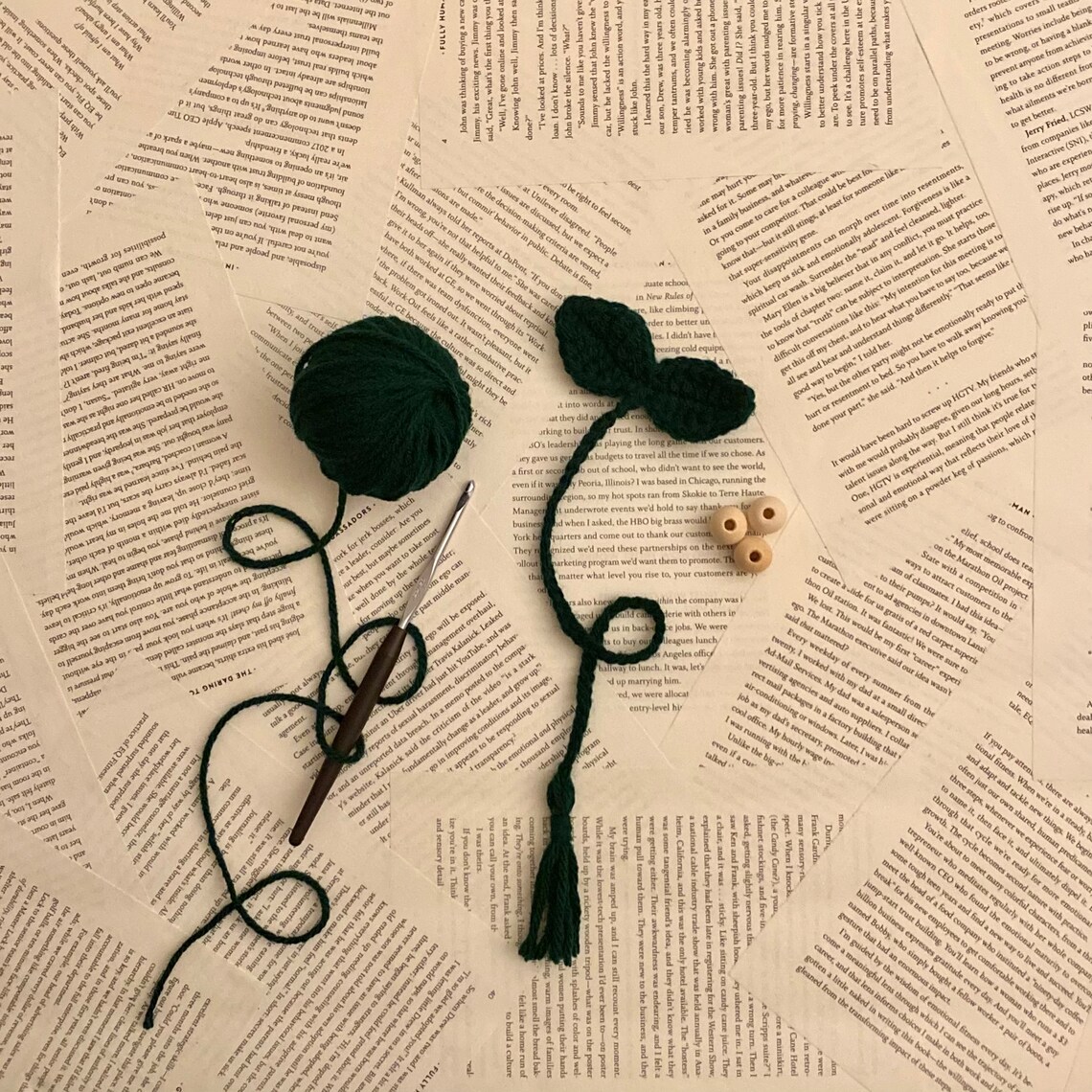 Crochet Bookmark Leaf Bookmark Sprout Bookmark Page - Etsy