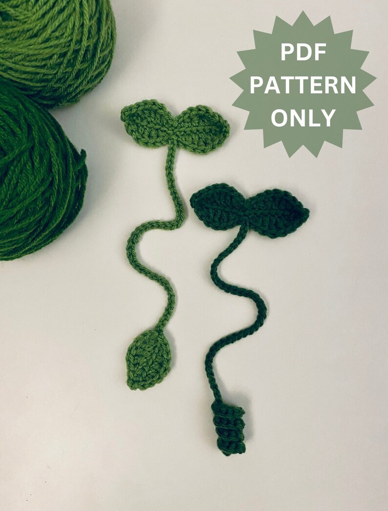 DIGITAL Sprout Bookmark Pattern Crochet Bookmark Pattern - Etsy