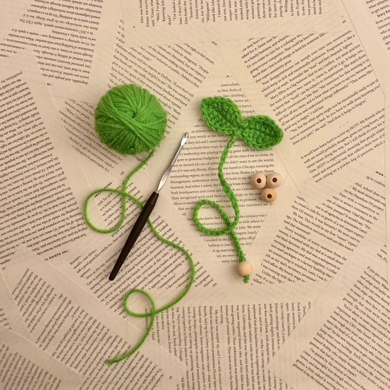 Crochet Bookmark Leaf Bookmark Sprout Bookmark Page - Etsy