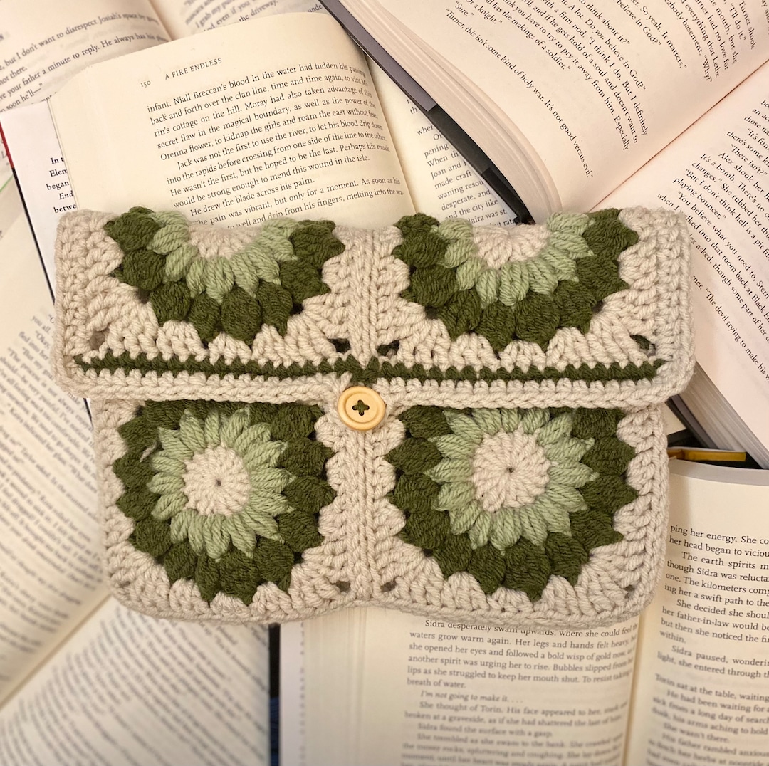 Handmade Crochet Sunburst Book Sleeve | Crochet Book Cover | Sunburst ...