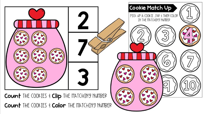 Counting Cookies Count, Color Clip Number Recognition Preschool ...