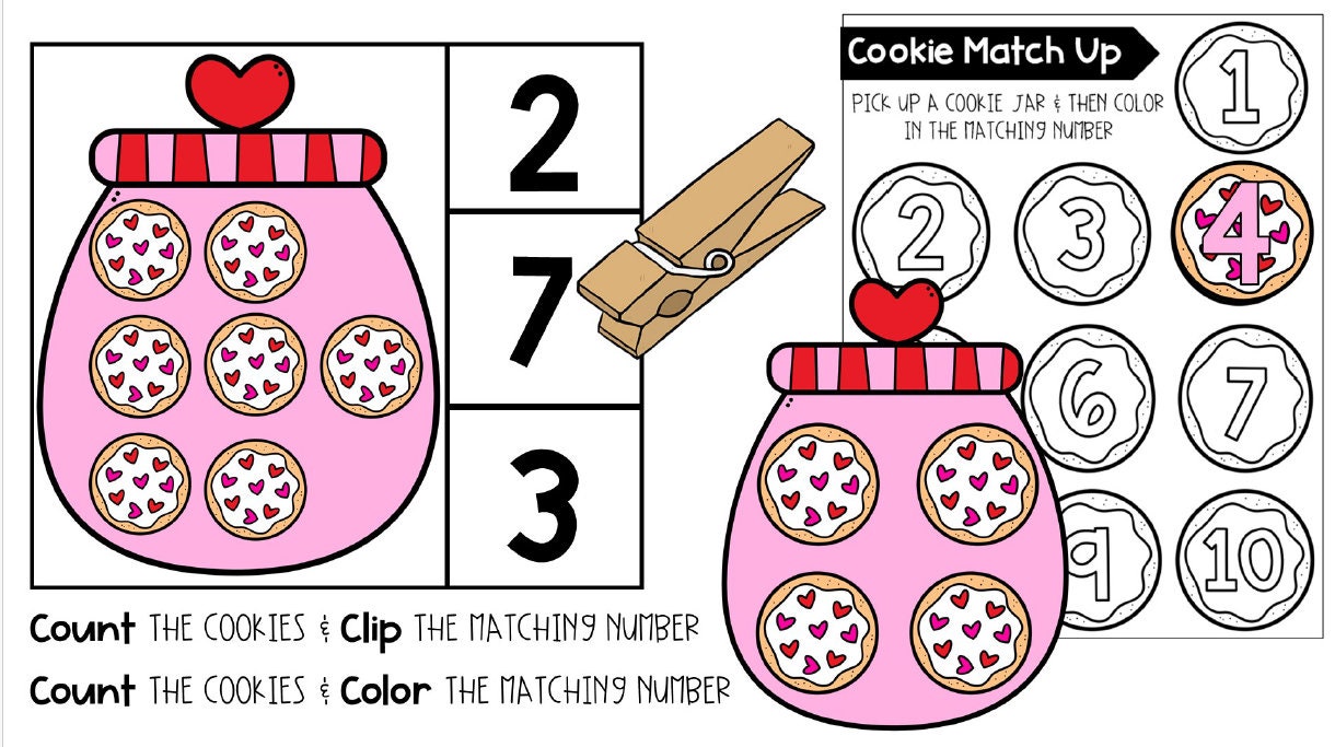 Counting Cookies Count, Color Clip Number Recognition Preschool ...