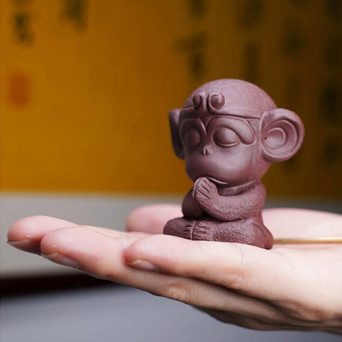 Curationcoceramic Cute Monkey Purple Clay Teapet Tea Animal - Etsy