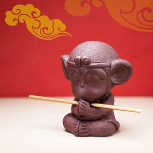 Curationcoceramic Cute Monkey Purple Clay Teapet Tea Animal - Etsy