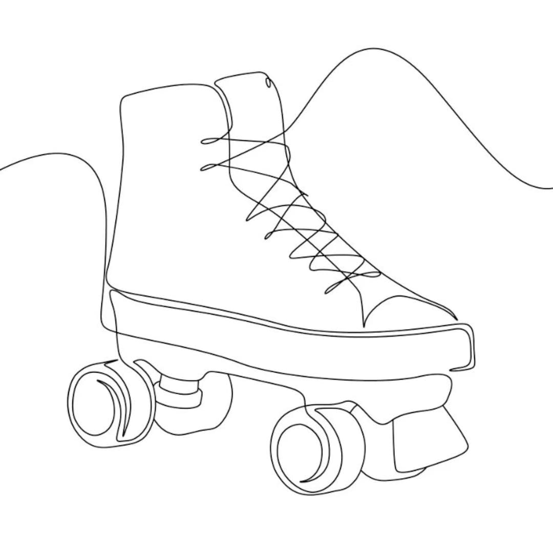 Continuous One Line Drawing Roller Skate Sport Image - Etsy