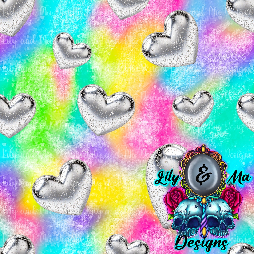 3d Glitter Hearts Seamless - Etsy