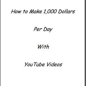 How to Make 1000 Dollars per Day With Youtubes Videos PDF - Etsy