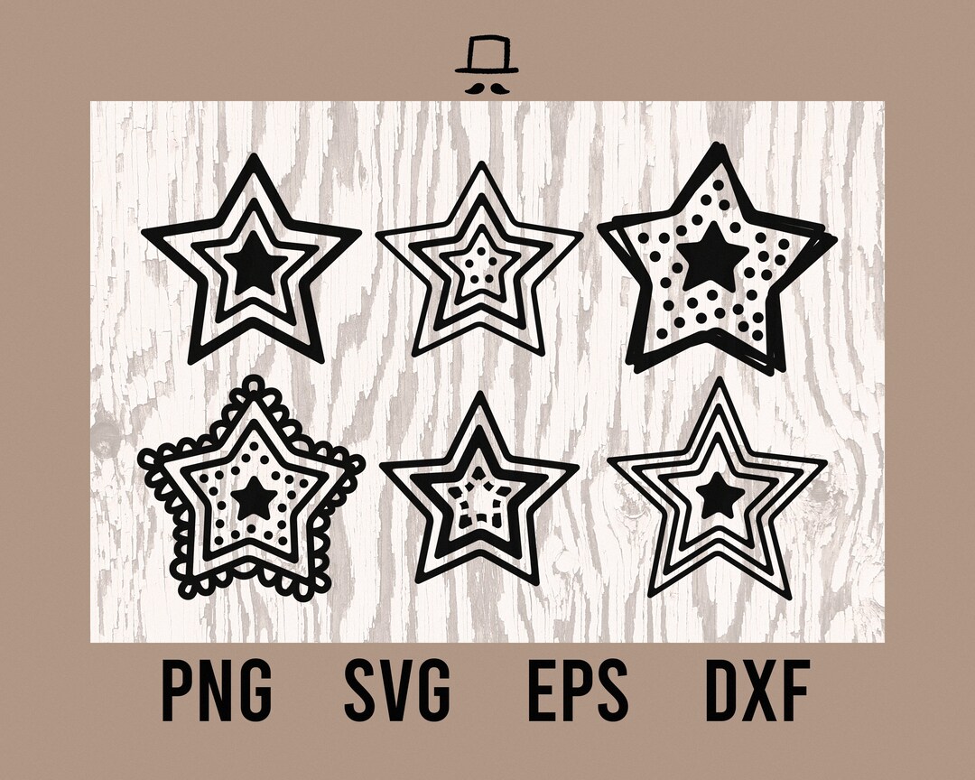 Boho Star Clip Art Bundle Digital Download Hand-drawn and - Etsy