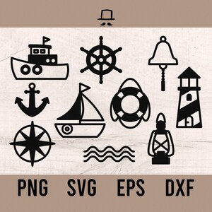 Nautical Clip Art Bundle, Digital Download, Sailing and Boating Motifs ...
