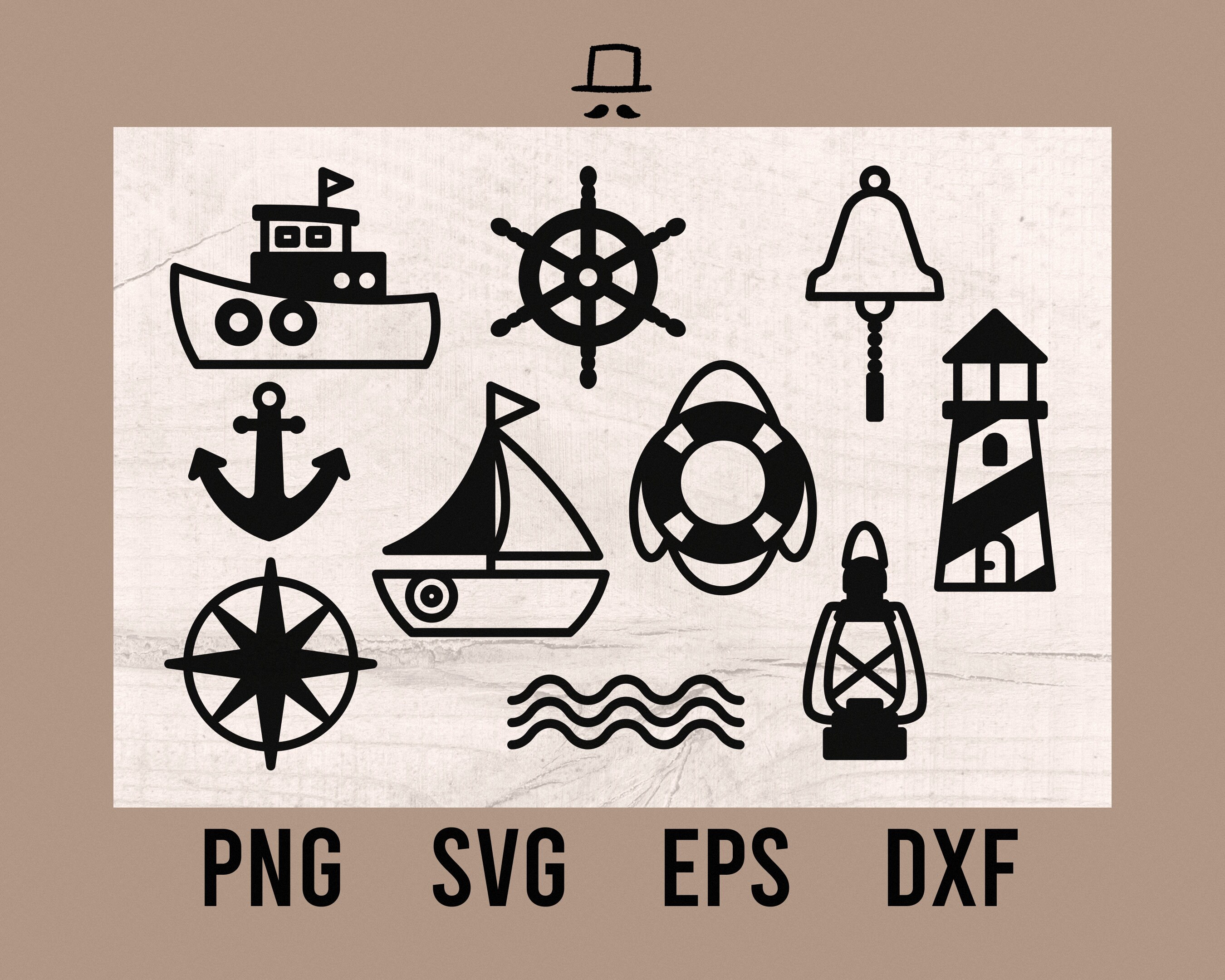 Nautical Clip Art Bundle, Digital Download, Sailing and Boating Motifs ...