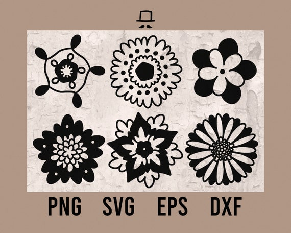 Retro Flower SVG Bundle Digital Download Fancy Fantasy - Etsy