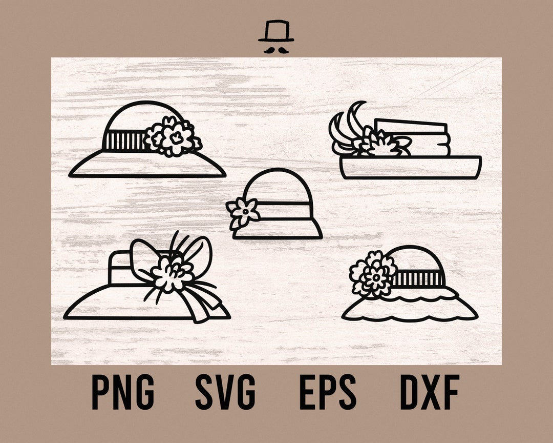 Fancy Hat SVG Bundle, Digital Download, Classic Fashion Clip Art, Also ...